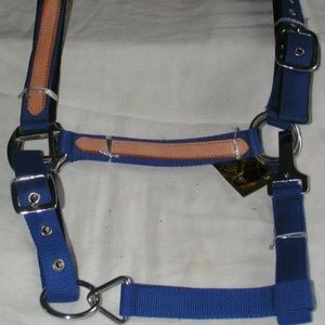 Other | Royal Blue Leather Trimmed Horse Size Halter | Poshmark